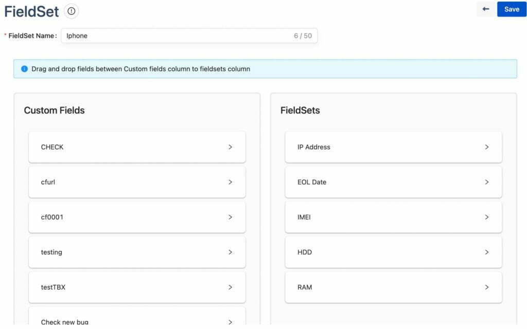 Custom Fields and Field Sets - AssetIT