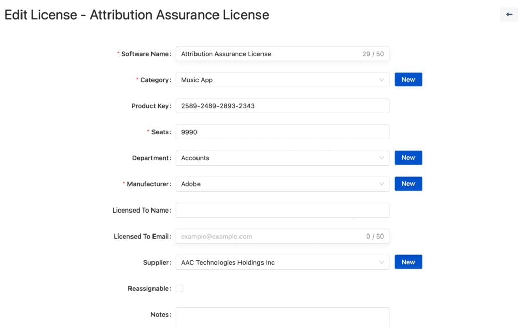 Software License Tracking - AssetIT