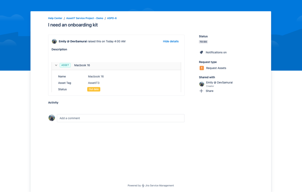 Jira Issue Types Link to Assets